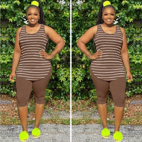 Shorts | Plus Size Stripe Short Set | Poshmark